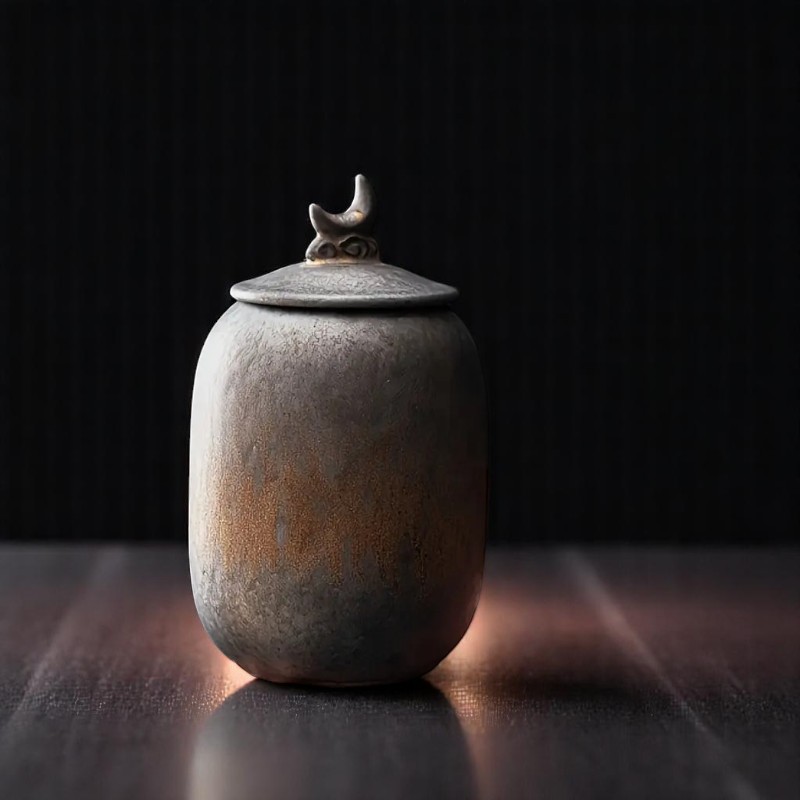 Rustic Stonefire Legacy Urn – Handcrafted Remembrance Jar - Urns for Sale